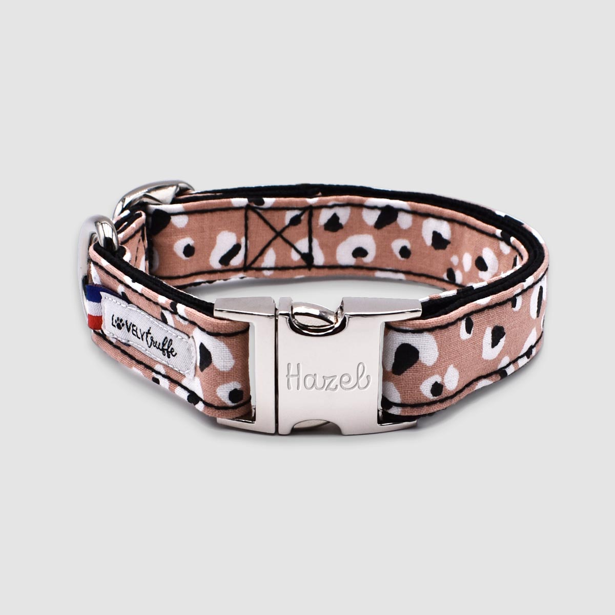 Collier chien personnalisé réglable tissu S | LovelyTruffe