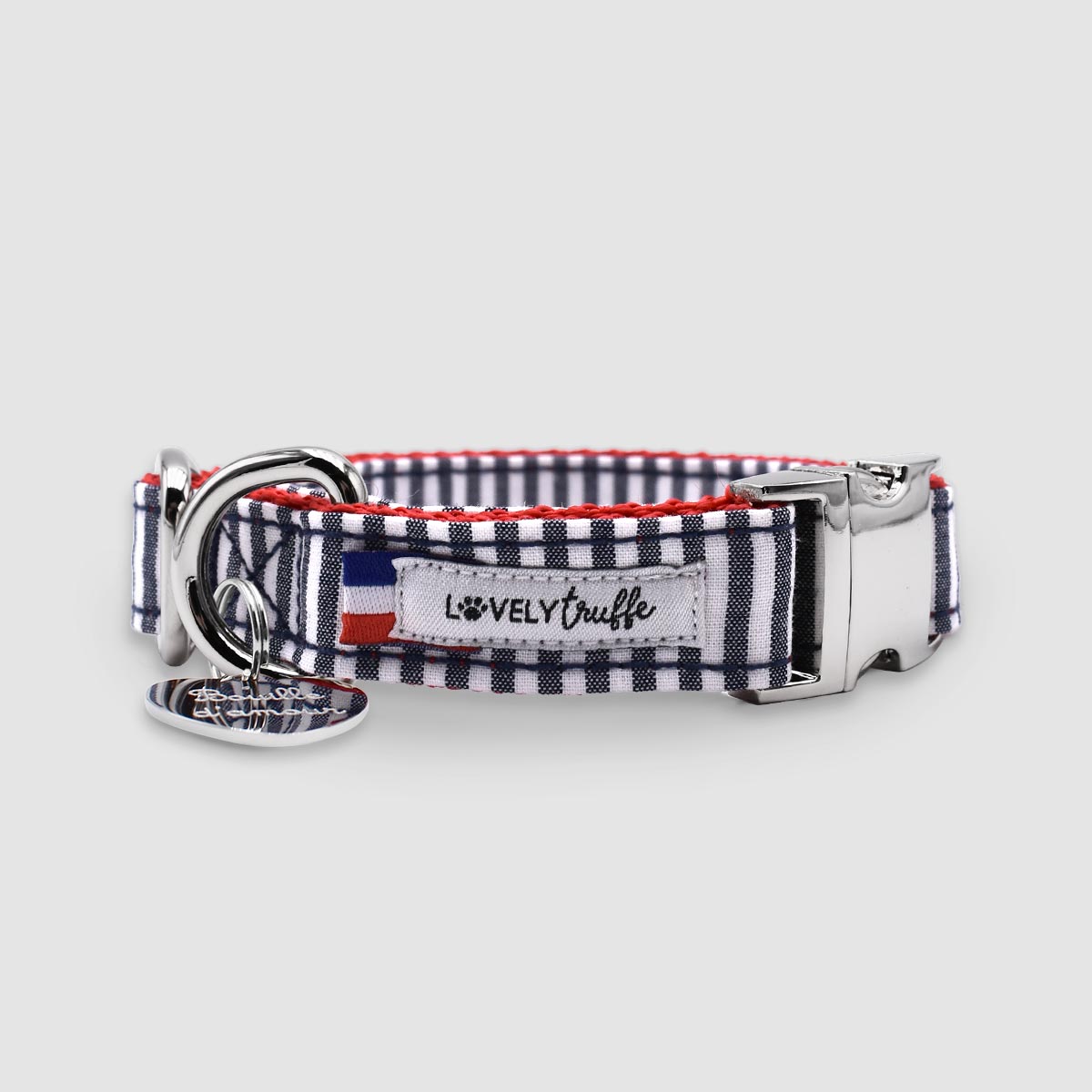 Collier chien personnalisé réglable tissu S | LovelyTruffe